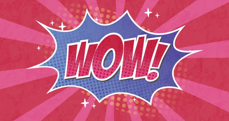 Image of Wow Text Over Pink Stripes Stock Illustration - Illustration ...