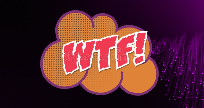 Image of Wtf Text Over Light Trails on Black Background Stock ...