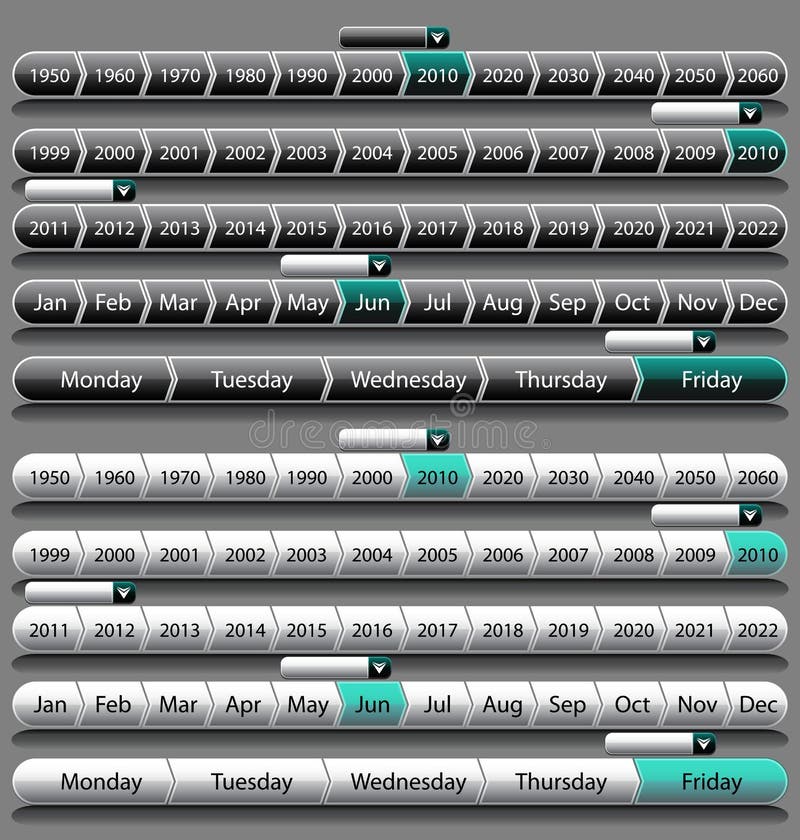 Year Decade Timeline Chart Menu Stock Vector - Illustration of color ...