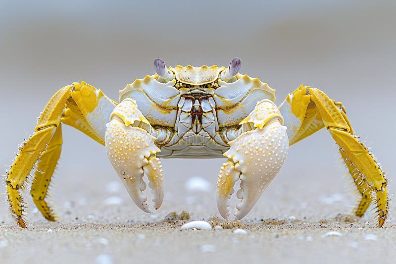 An Image of a Yellow Crab on the Beach, High Quality, High Resolution ...