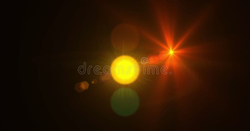 Image of Yellow Light and Red Star Moving on Black Background Stock ...