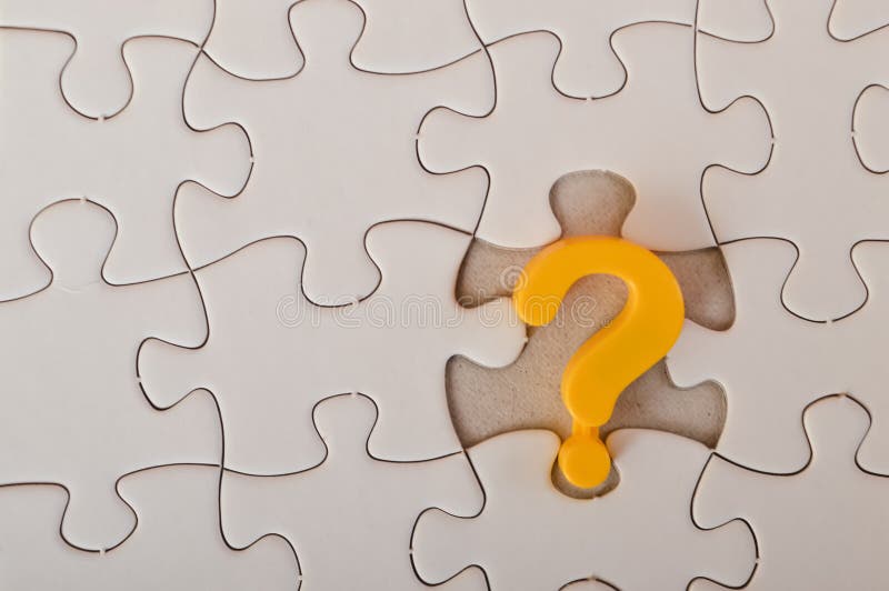 The Image of a Yellow Question Mark on a Jigsaw Puzzle Background ...