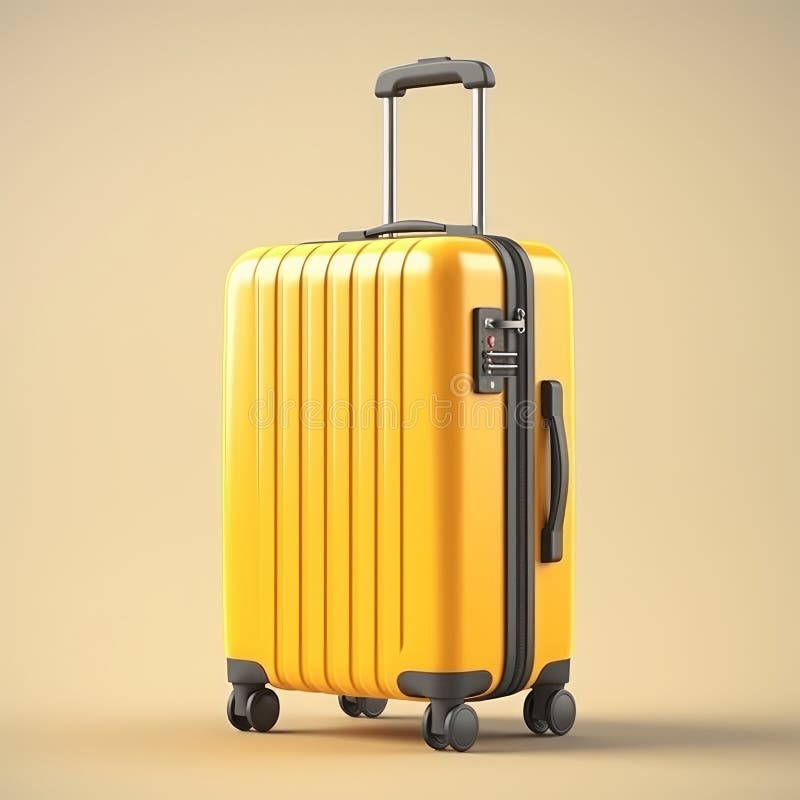 Image of Yellow Travel Suitcase Generative AI Stock Illustration ...