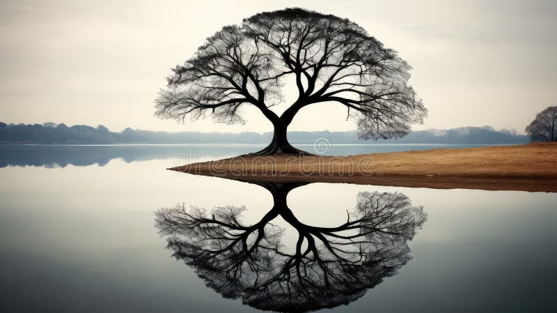 Image yin yang tree stock illustration. Illustration of harmony - 372391161