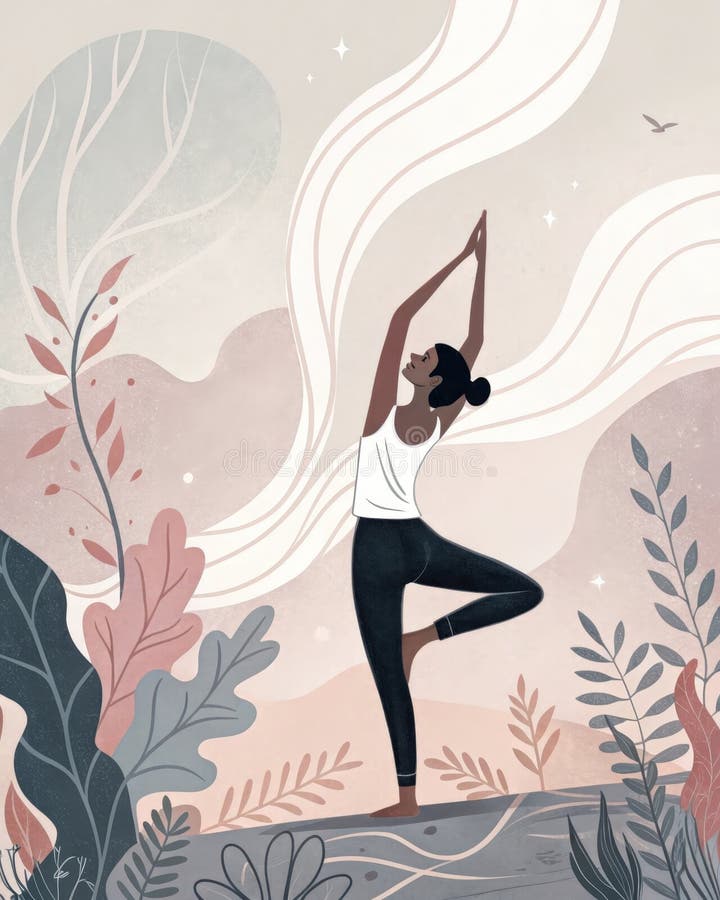 An Image of a Yoga Practitioner in an Asana Harmonizing Breath with ...