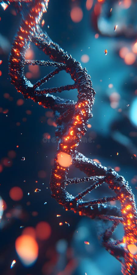 Close-up of DNA Double Helix Structure Stock Illustration ...