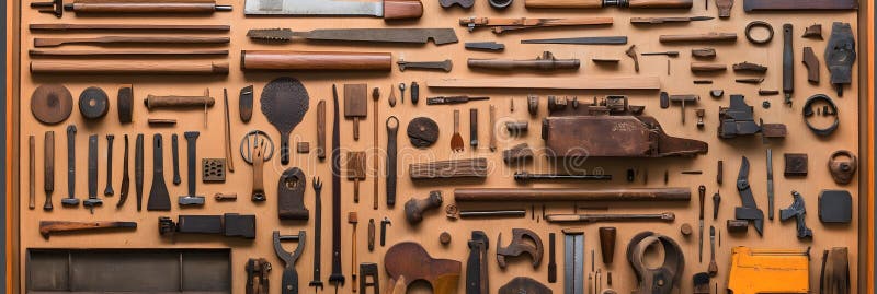 Collection of Various Objects on Board Stock Illustration ...