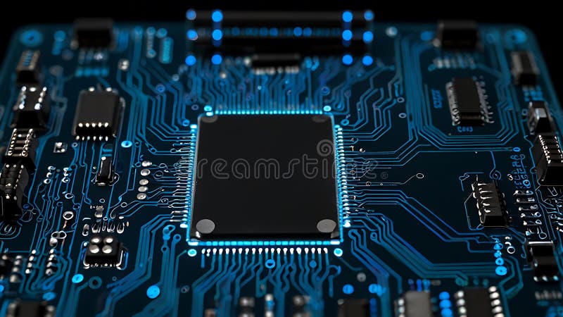 A Close-up View of a Blue Color Computer Motherboard, Ai Generated ...