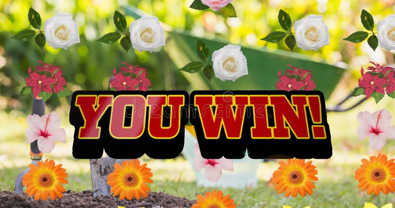 Image of You Win on Flower Background Stock Image - Image of concept ...