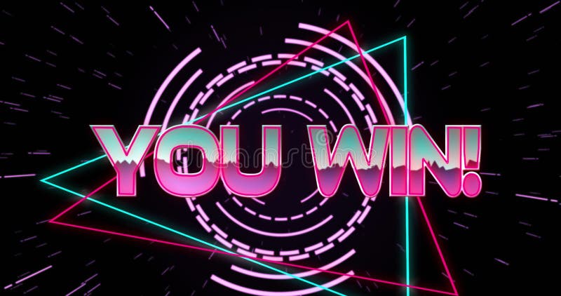 Image of You Win Pink Metallic Text Over Scope Scanning Stock ...