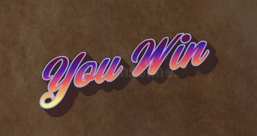 Image of You Win Text on Brown Background Stock Image - Image of ...