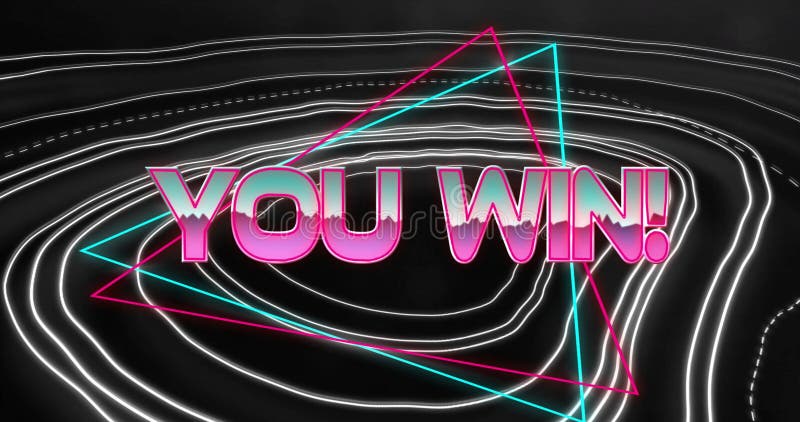 Image of You Win Text Over Circles on Black Background Stock ...