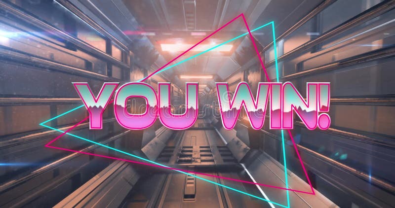 Image of You Win Text Over Digital Tunnel Stock Illustration ...