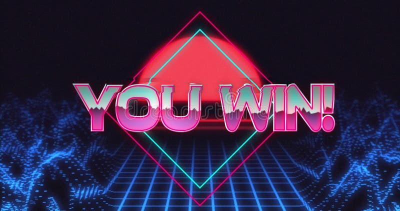 Image of You Win Text Over Neon Lines Over Metaverse on Dark Background ...