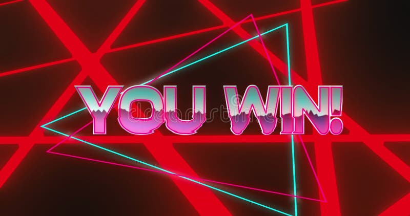 Image of You Win Text Over Neon Pattern Background Stock Illustration ...