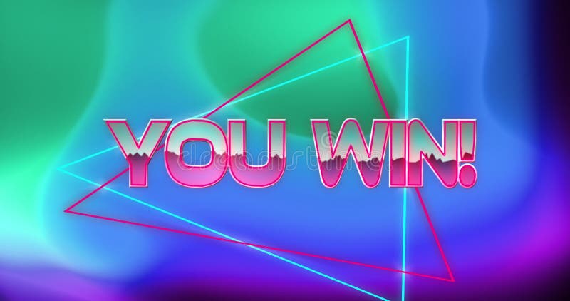 Image of You Win Text Over Shapes Stock Illustration - Illustration of ...