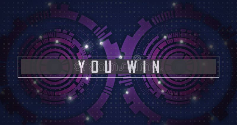 Image of You Win Text, Scopes Scanning and Data Processing Stock ...