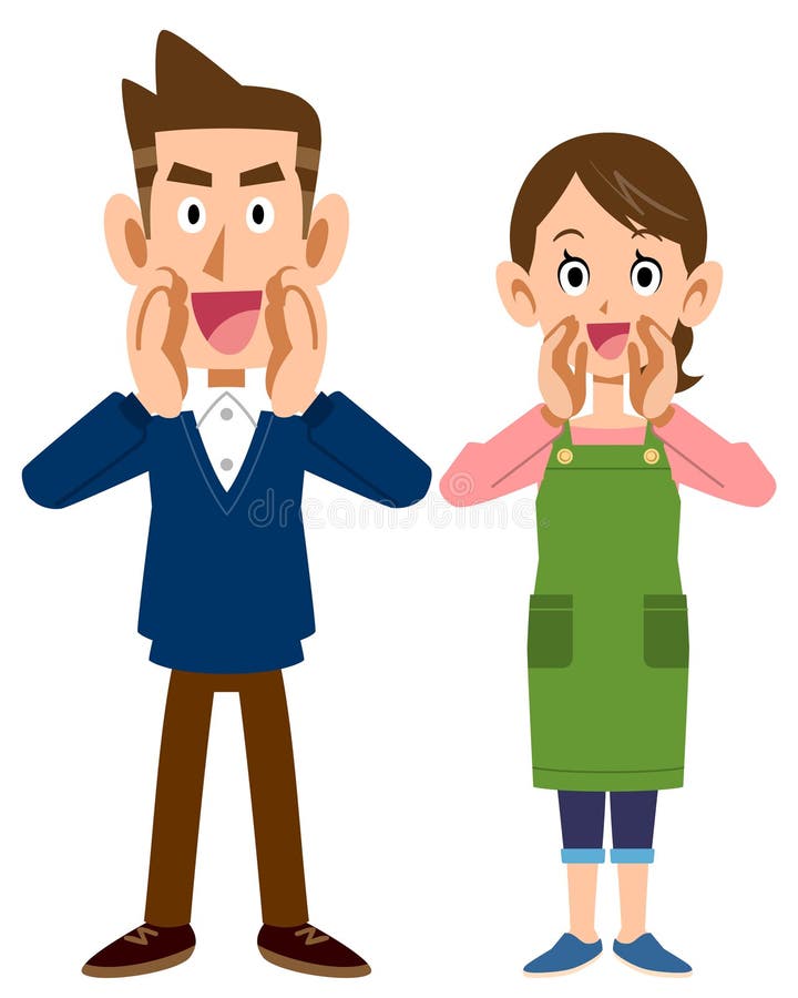 Young Couple Calling with a Smile Stock Vector - Illustration of call ...