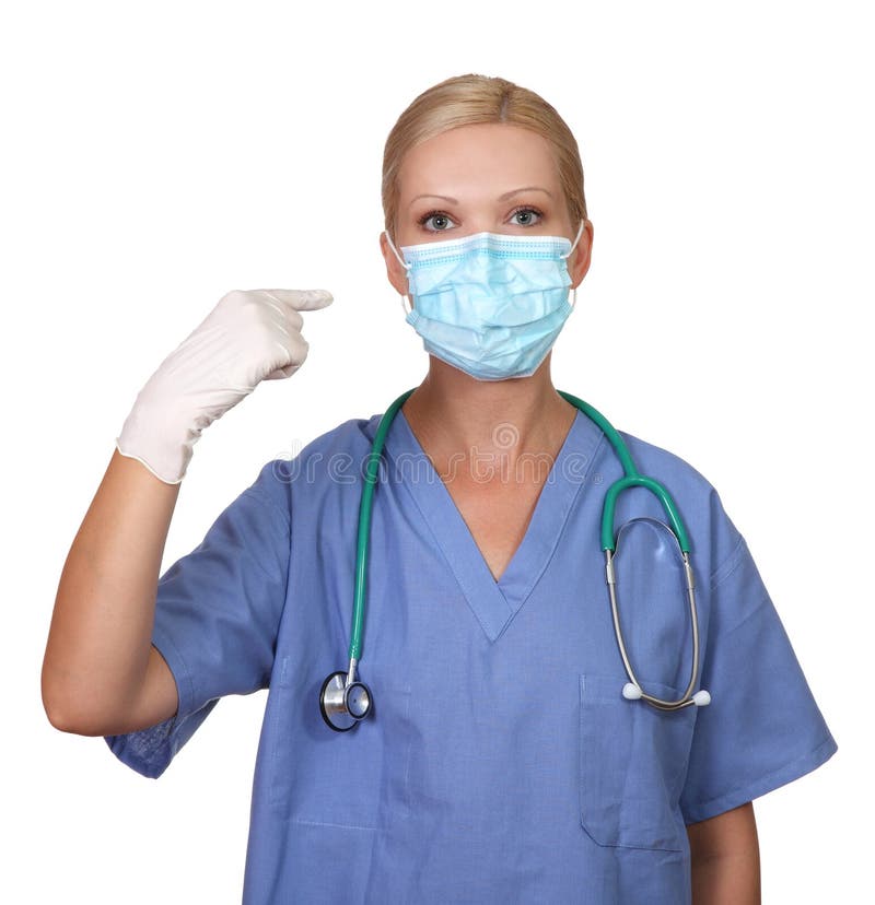 Image of Young Female Nurse Wearing Face Mask Stock Image - Image of ...