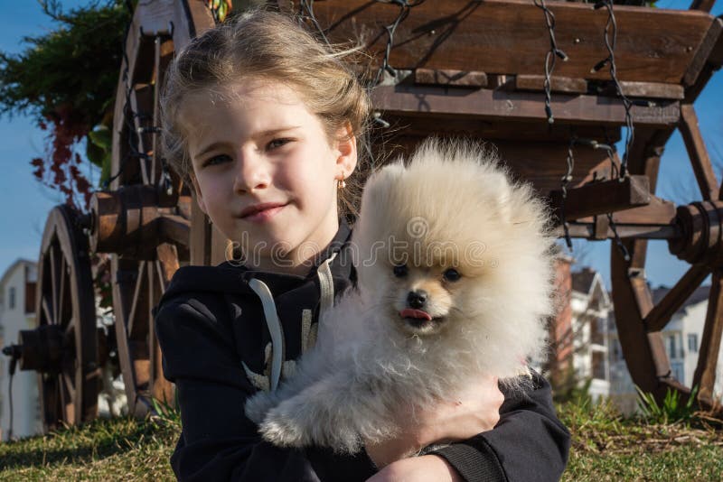 Image of Young Girl with Her Dog Stock Image - Image of animal ...