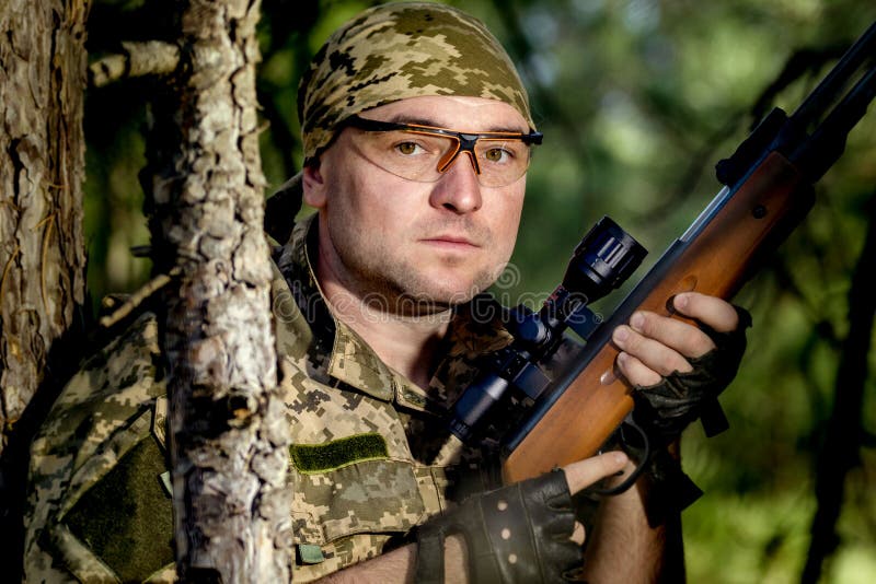 Young Man with an Air Rifle Stock Image - Image of hunting, hunt: 115355369