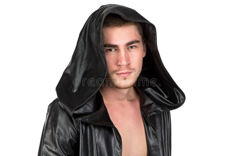 Image of the Young Man in Hood Stock Photo - Image of expression ...