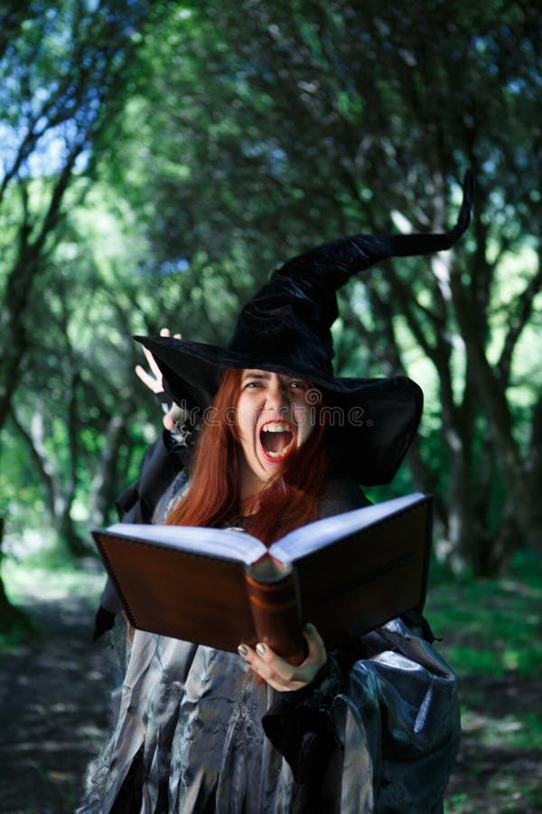 Image of Young Screaming Witch Stock Image - Image of attractive, hood ...