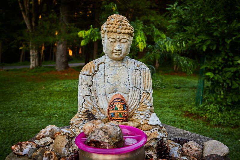 Zen and Meditate at Tibetan Mongolian Buddhist Statue Stock Image ...