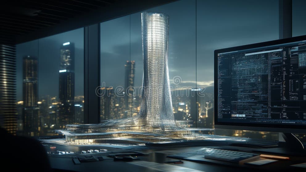 An Image Zoomed in on BIM Software on a Computer Screen, Highlighting ...