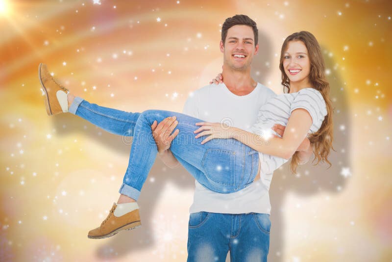 Imagem Composta Do Retrato Da Amiga Levando Do Noivo Imagem de Stock ...