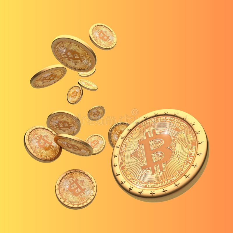 Imagem De Desenho 3d Bitmaps. Moedas De Btc De Cunho. Criptomoeda ...