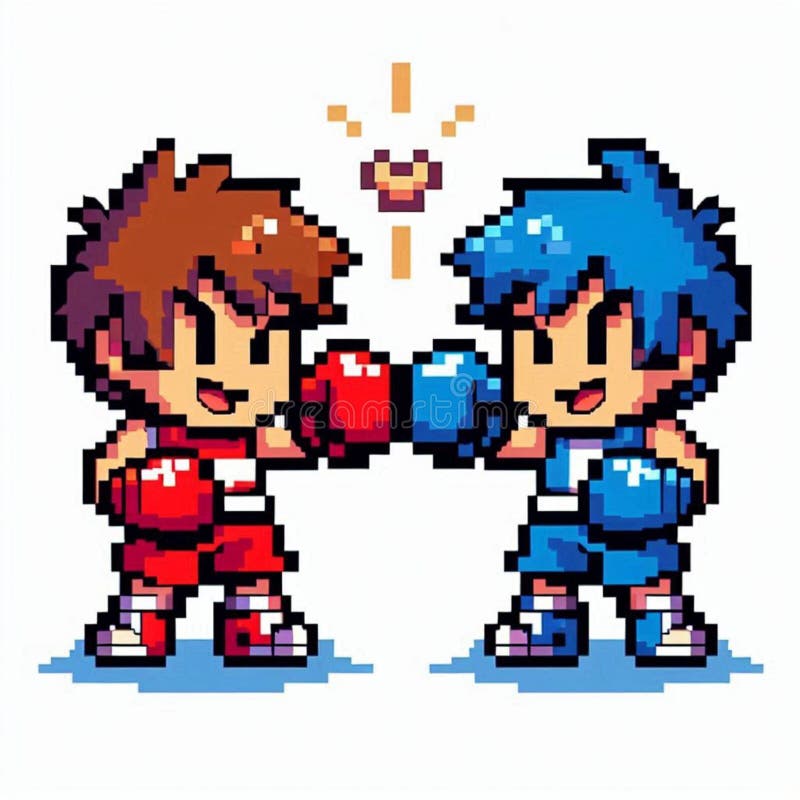 Imagem De Pixel Art Do Personagem De Boxer Ilustração Stock ...