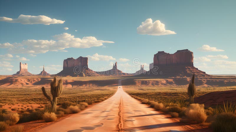 Imagem Renderizada Do Monumento Valley Arizona 3d Ilustração Stock ...