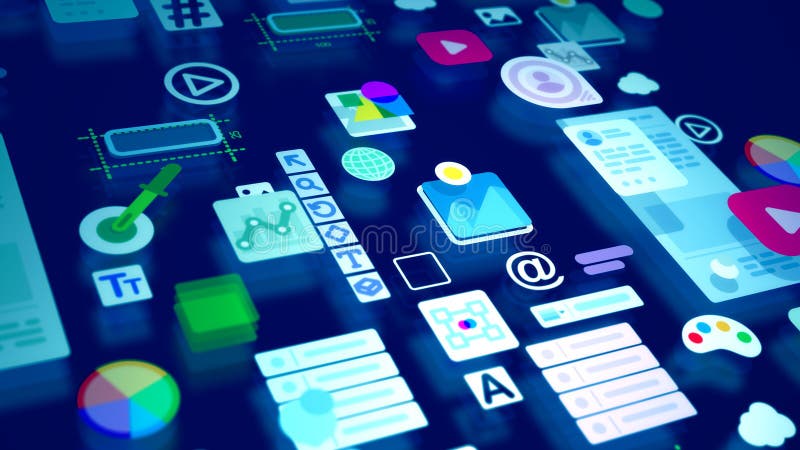 Imagen Abstracta De Los Iconos Infantiles Del Interfaz Stock de ...