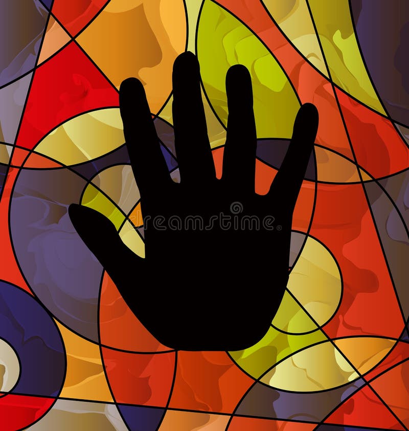 Imagen Coloreada Extracto De La Mano Negra Ilustración del Vector ...