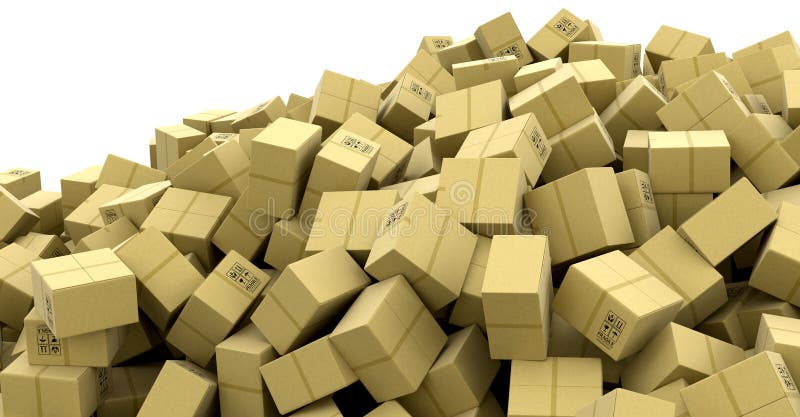 Muchos Paquetes (trayectoria De Recortes Incluida) Stock de ilustración ...