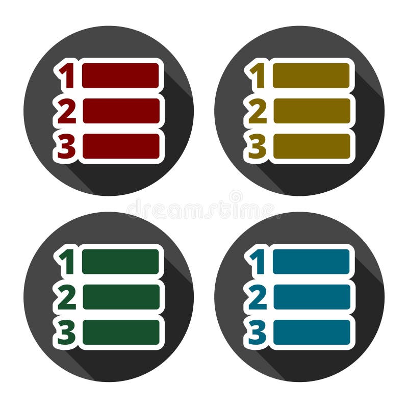 Icono O Muestra Numerado Color De La Lista Ilustración del Vector ...