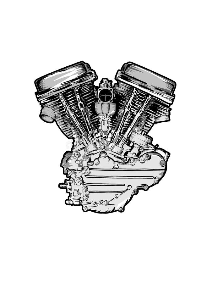 Imagen De Un Motor Vtwin Tipo Panhead De Un Harley Davidson Stock de ...