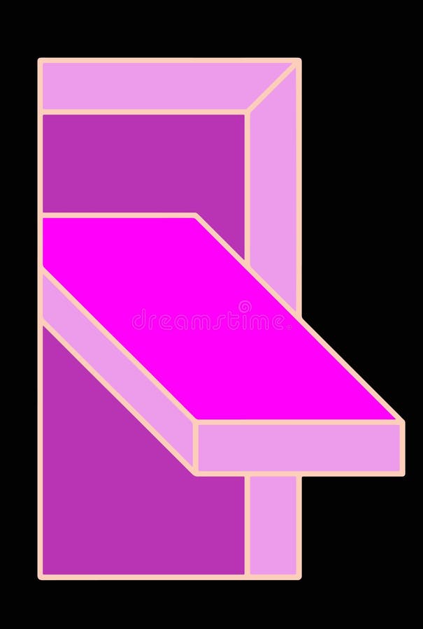 Imagen De Una Barra Rectangular Rosa Sobre Un Fondo Negro Ilustración ...