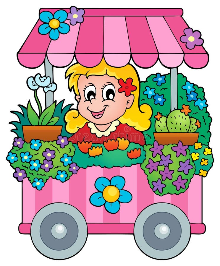 Parada De La Flor, Carro Del Florista Ilustración del Vector ...