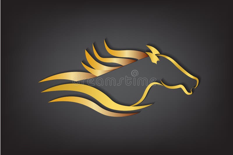 Imagen Del Vector Del Logotipo Del Caballo Que Compite Con Ilustración ...