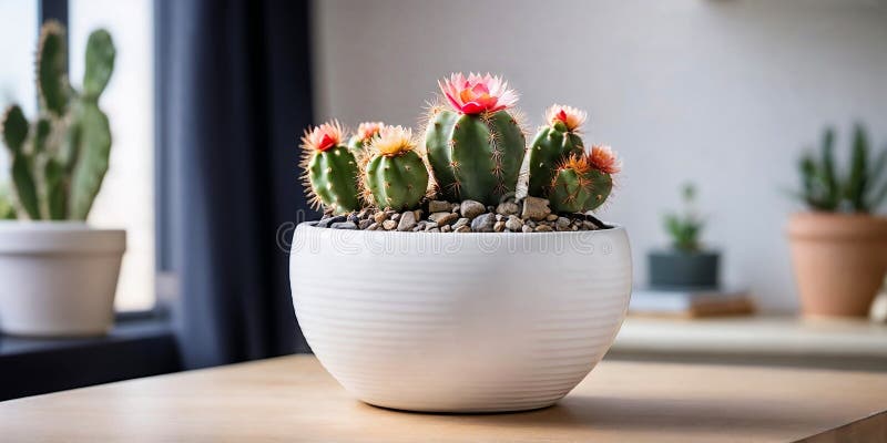 Imagen Interior Con Cactus Sobre Mesa De Madera Foto de archivo - Imagen de lugar, estilo: 349988592