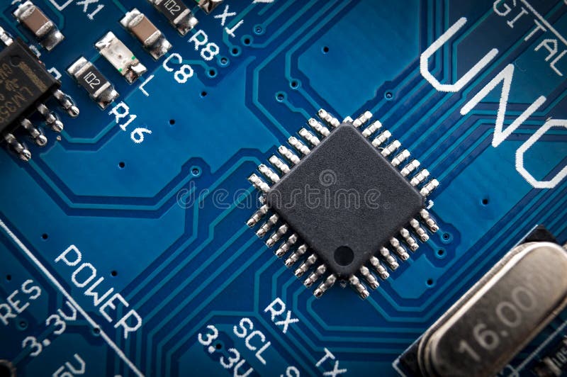 Imagen Macra De Un Chip De Ordenador Imagen de archivo - Imagen de ...