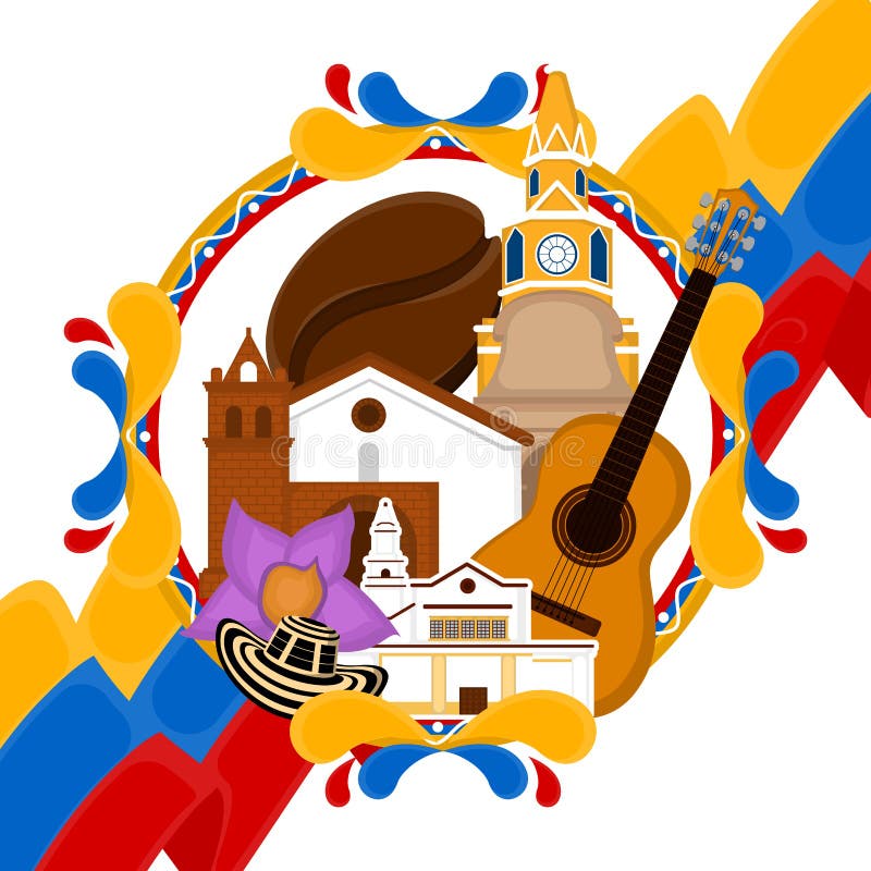 Iglesia en Colombia stock de ilustración. Ilustración de negro - 55595728