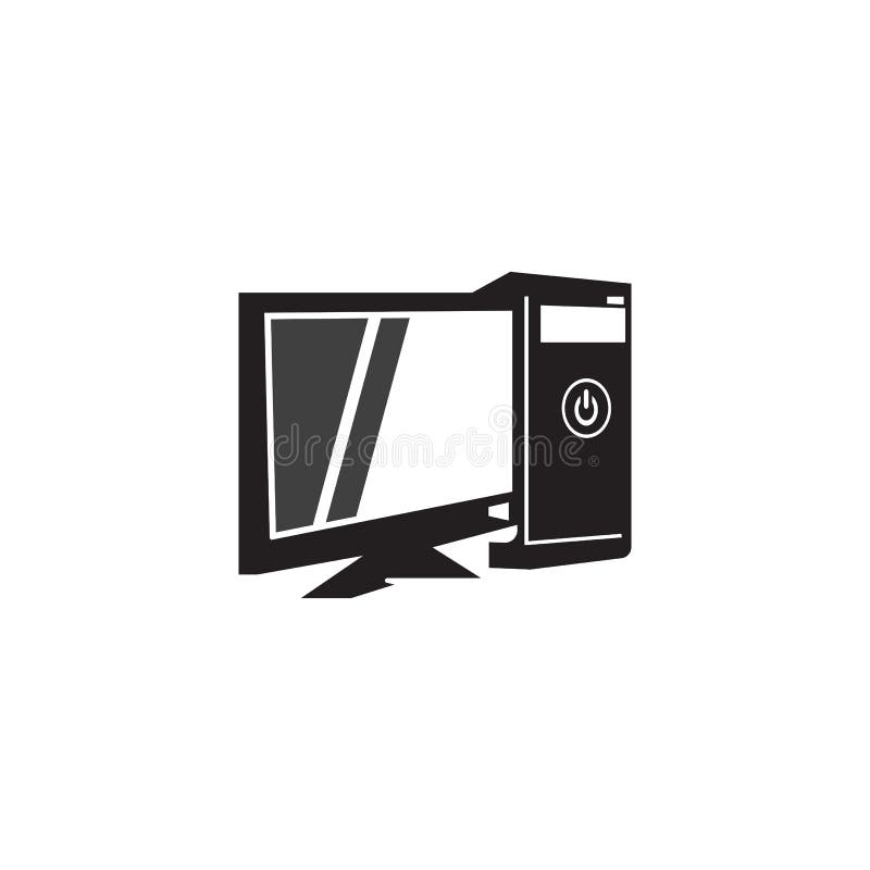 Imagen Vectorial De Pantalla De Icono Plano De Equipo O Pc Stock de ...