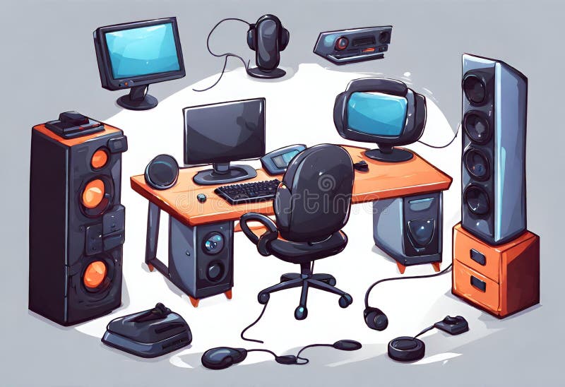 It Peripherals, Computer, Chair Keyboard, Mouse, Microphone, Desktop ...
