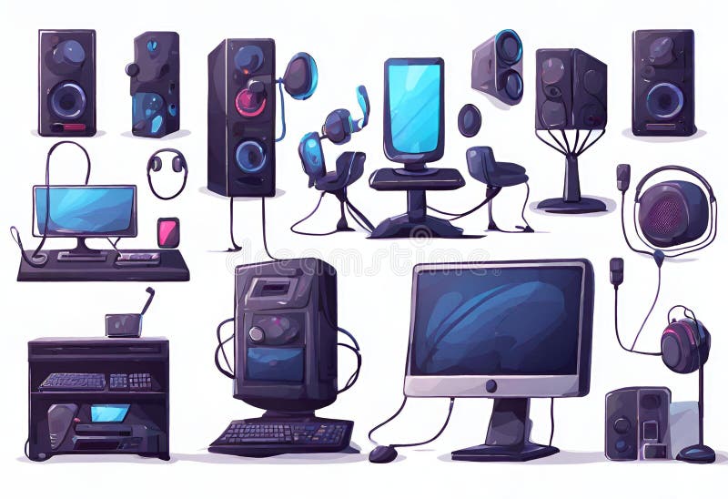 It Peripherals, Computer, Chair Keyboard, Mouse, Microphone, Desktop ...
