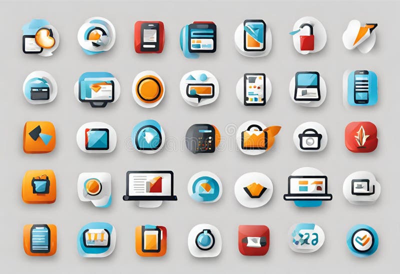 Web Icon Set. Website Set Icon Vector. for Computer, Cell Phone, Tablet ...