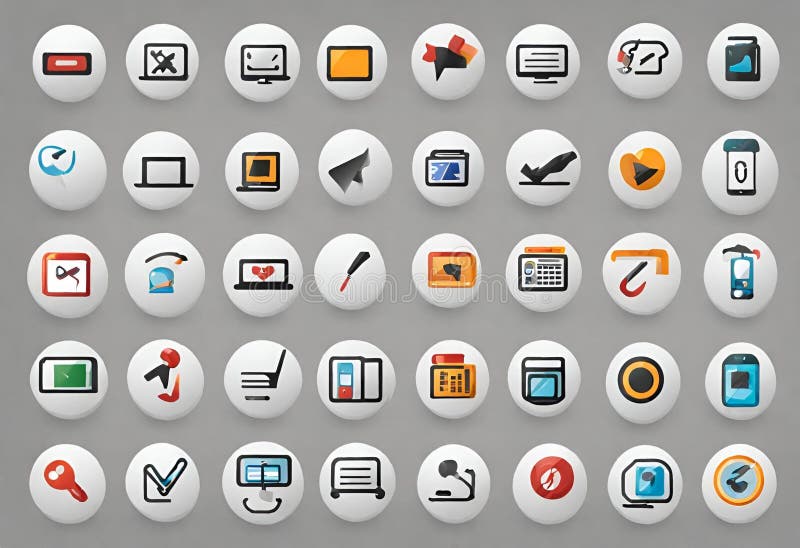 Web Icon Set. Website Set Icon Vector. for Computer, Cell Phone, Tablet ...