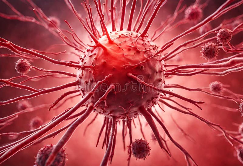 Blood Infection with Bacteria and Virus Cells, Microscopic View of Virus Cells, V15 Stock ...